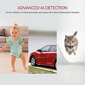 YI Pro 2K Home Security Camera, 2.4Ghz Indoor Camera with Person, Vehicle, Animal Smart Detection, Phone App for Baby, Pet, Dog Monitoring, Works with Alexa and Google Assistant