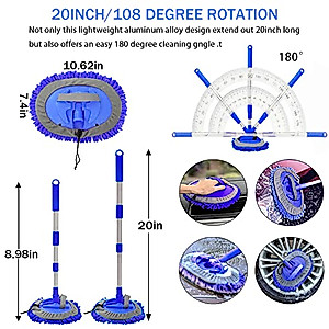 HAIPHAIK Car Wash Kit Car Cleaning Kit - Car Wash Mop Car Wash Cleaning Tools Kit with Car Wash Brush with Long Handle,Microfiber Towels Car Interior Detailing Kit