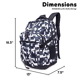 J World New York Atom Multi-Compartment Laptop Backpack, Camo, 18.5 X 13 X 7.5 (H X W X D)