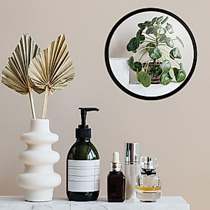 Yookeer Round Black Mirror Set of 4 Sticky Locker Mirror Self Adhesive Acrylic Mirror for Home Bathroom and Locker Accessories,6 Inches