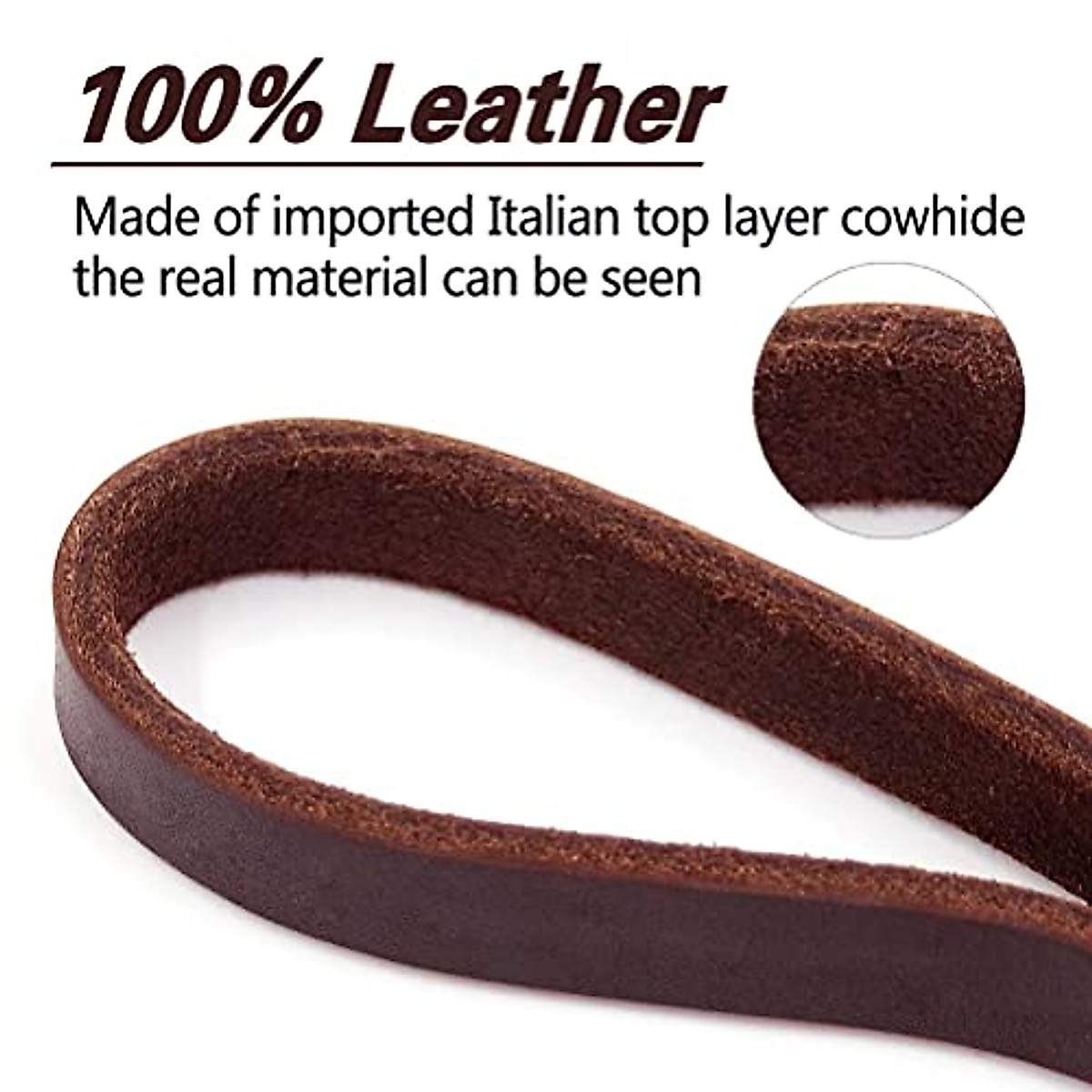 LWBMG Leather Dog Leash 6ft, Heavy Duty Dog Leash, Strong Durable Genuine Leather Braided Dog Leash, Soft and Comfortable Leather Leash for Large, Medium and Small Dogs Training