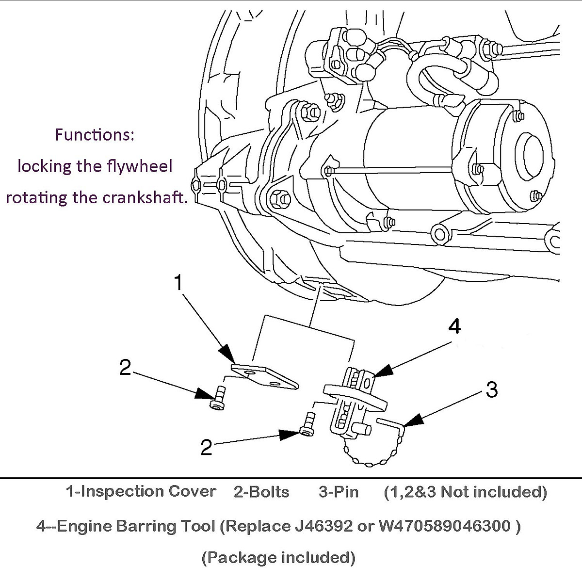 E-cowlboy Engine Barring Tool for Detroit Diesel DD13, DD15, DD16 Alternative to W470589046300 or J-46392