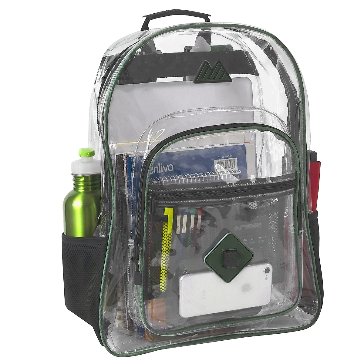 Clear Backpack with Water Bottle Holder, Stadium Approved for Men, Women, Kids