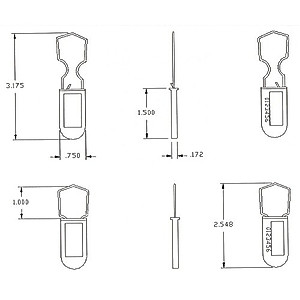 Plastic Wire Padlock Security Seals Sequentially Numbered (Pack of 100) (Red)