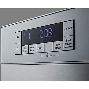 Summit DW2435SS 24"" Built-In Dishwasher with 12 Place Settings Energy Star Certified in Stainless Steel