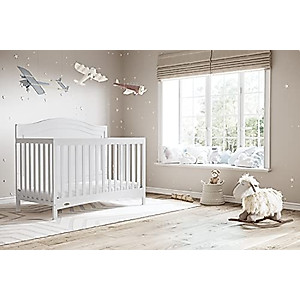 Graco Paris 4-in-1 Convertible Crib - Fits Standard Mattress, Elegant Detailed Headboard, Converts to Full-Size Toddler Daybed, Non-Toxic Finish, Expert Tested for Safer Sleep, White