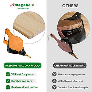 AMAGABELI GARDEN & HOME Wood Fireplace Bellows 19"x 8" Large Artificial Leather Bellow Fire Pit Air Blower With Hanging Strap Cast Nozzle Outdoor Cooking Fan Camping BBQ Grill Chimney Barbecue Tools