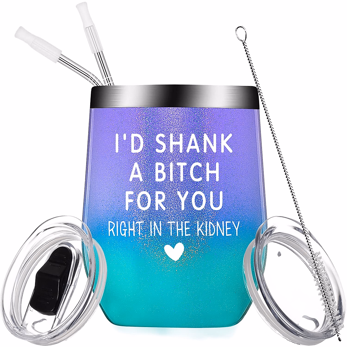 Best Friend Funny Gifts for Women, Friendship Gifts Birthday Gifts for Friends Female, Women, Sister Gifts from Sister, BFF Gifts for Women, Unique Personalized Gifts for Friends, Her - Wine Tumbler