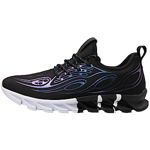 BRONAX Mens Walking Shoes Blade Designer for Males Black Size 12 Flat Cycling Running Athletic Sports Fitness Cushion Indoor Tennis Snickers Sneakers for Males