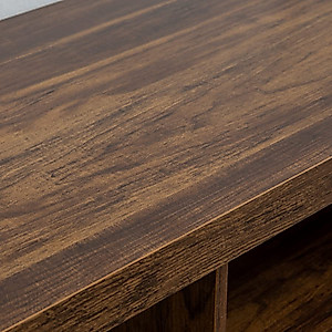 GAZHOME TV Stand for TV up to 55 Inches, TV Cabinet with Open Storage, TV Console Unit with Shelving for Living Room, Entertainment Room, Rustic Brown