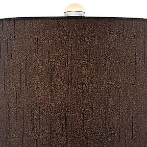 Regency Hill Gustavo Modern Glam Table Lamps 25.5" High Set of 2 with Table Top Dimmers Silver Crystal Black Tapered Drum Shade for Living Room Bedroom House Bedside Nightstand Home Office