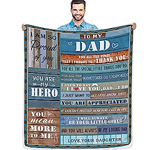 Blanket Gifts for Dad from Daughter, Soft Throw Blanket, Birthday Gifts for Dad, Dad Gifts from Daughter, Flannel Soft Dad Blankets, Christmas for Dad(60” x 50”)