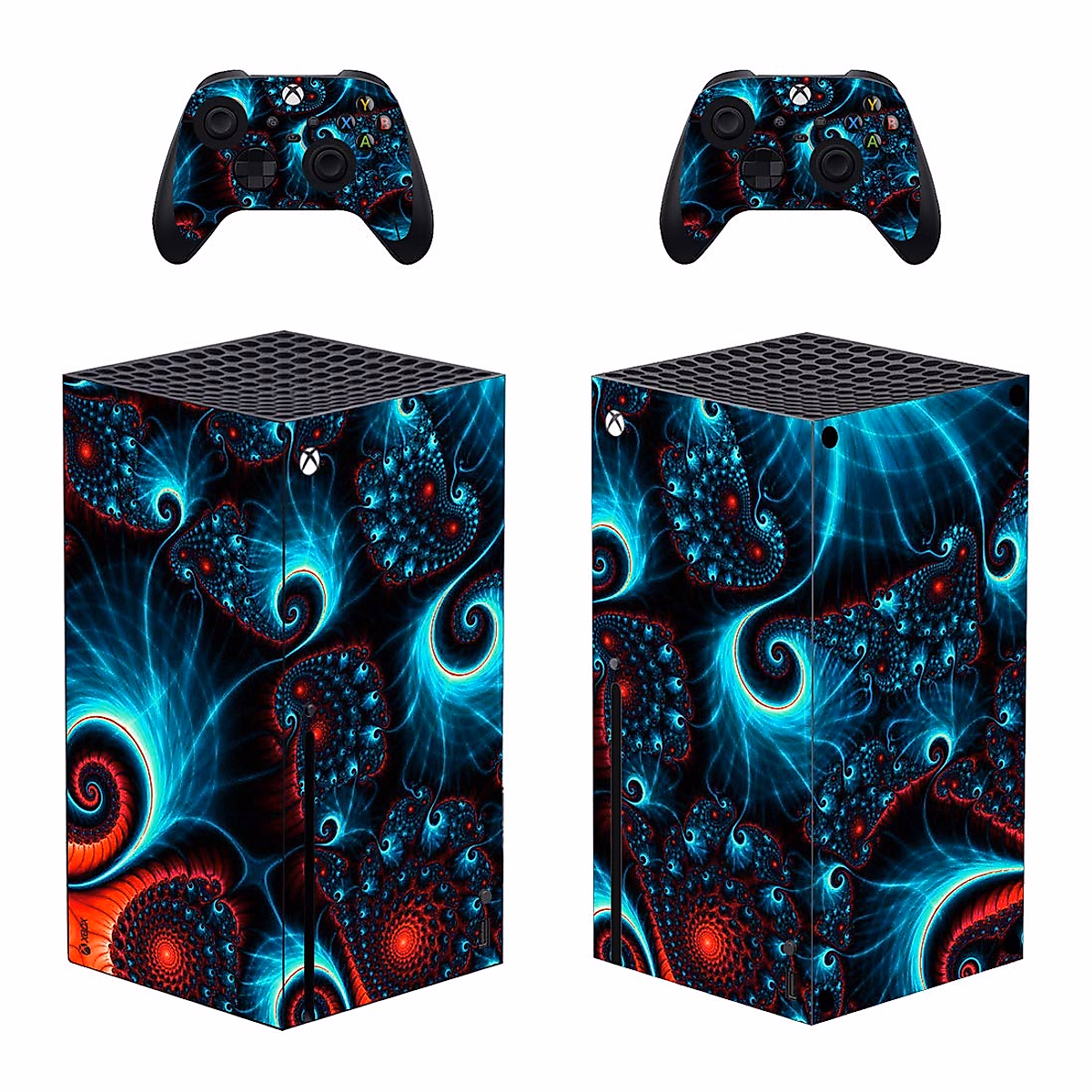 FELIPE SEIJI KUBA Xbox Series X Skin Set Vinyl Decal Skin Stickers Protective for Xbox Series X Console Kinect 2 Controllers - multi color