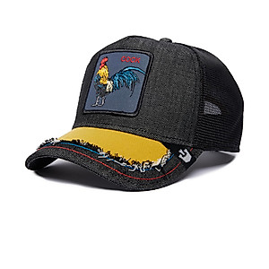 Goorin Bros. Unisex Silky Roots Collection Denim Adjustable Trucker Hat, Black (Silky Cock), One Size