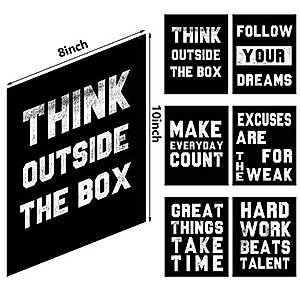 Homanga Motivational Wall Art Posters, Positive Office Decor Art Prints, Set of 6, Inspirational Quote Wall Art for Teens Living Room Office Classroom College Decoration, Canvas Posters 8x10 Inch Unframed