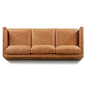 POLY & BARK Nolita Sofa in Full-Grain Pure-Aniline Italian Leather, Cognac Tan