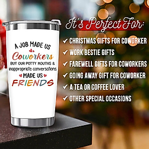 ZAGKOO Gifts for Coworkers, Friends, Female, Work Bestie for Women - Birthday, Thank You, Friendship, Farewell, Going Away, Goodbye Gifts for Coworkers, Work Bestfriend Ideas - Coworker Tumbler Cup