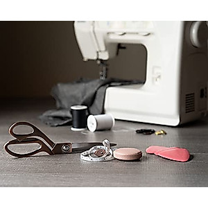 Professional Tailor & Dressmaker 9.5” Sharp Scissors for Cutting Heavy Fabrics & Leather + Measuring Tape & Tailor’s Chalk (Rose Gold)