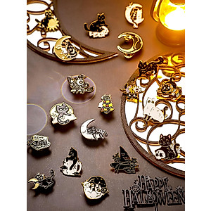 Ferraycle 20 Pieces Cat Enamel Pins Bulk for Backpack Cute Enamel Brooch Pins Set Black Cat Lapel Pins Witchy Enamel Brooch Pins for Women Men Girls DIY Badges Clothing Jacket Bags Halloween Gifts