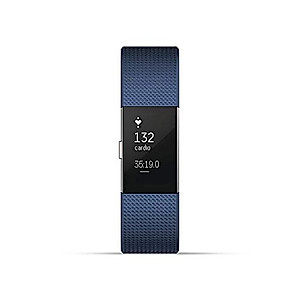 Fitbit Charge 2 Heart Rate + Fitness Wristband, Blue, Large (6.7 - 8.1 Inch) (US Version) (Renewed)
