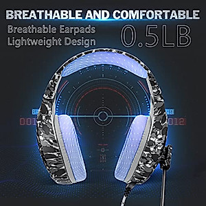 FEIYING Gaming Headset Headphones with Microphone, PS4 PS5 Headset with Noise Cancelling Mic Surround Sound Over Ear Headset for Xbox One Computer PC Mac Playstation