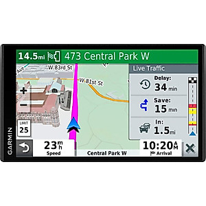 Garmin 010-N2038-02 Drivesmart 65T GPS Navigator (Renewed) Bundle with Dual DC12V/24V Electronic Multifunction Car Socket, 32GB MicroSD Card & Deco Gear Hard EVA Case with Zipper