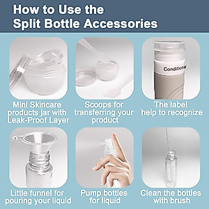 SupMaka Travel Containers for Toiletries, 17 Pcs - Silicone Travel Size Bottles Set, 3oz Leak Proof Shampoo and Conditioner Bottles, TSA Approved Travel Essentials for Lotion Body Wash