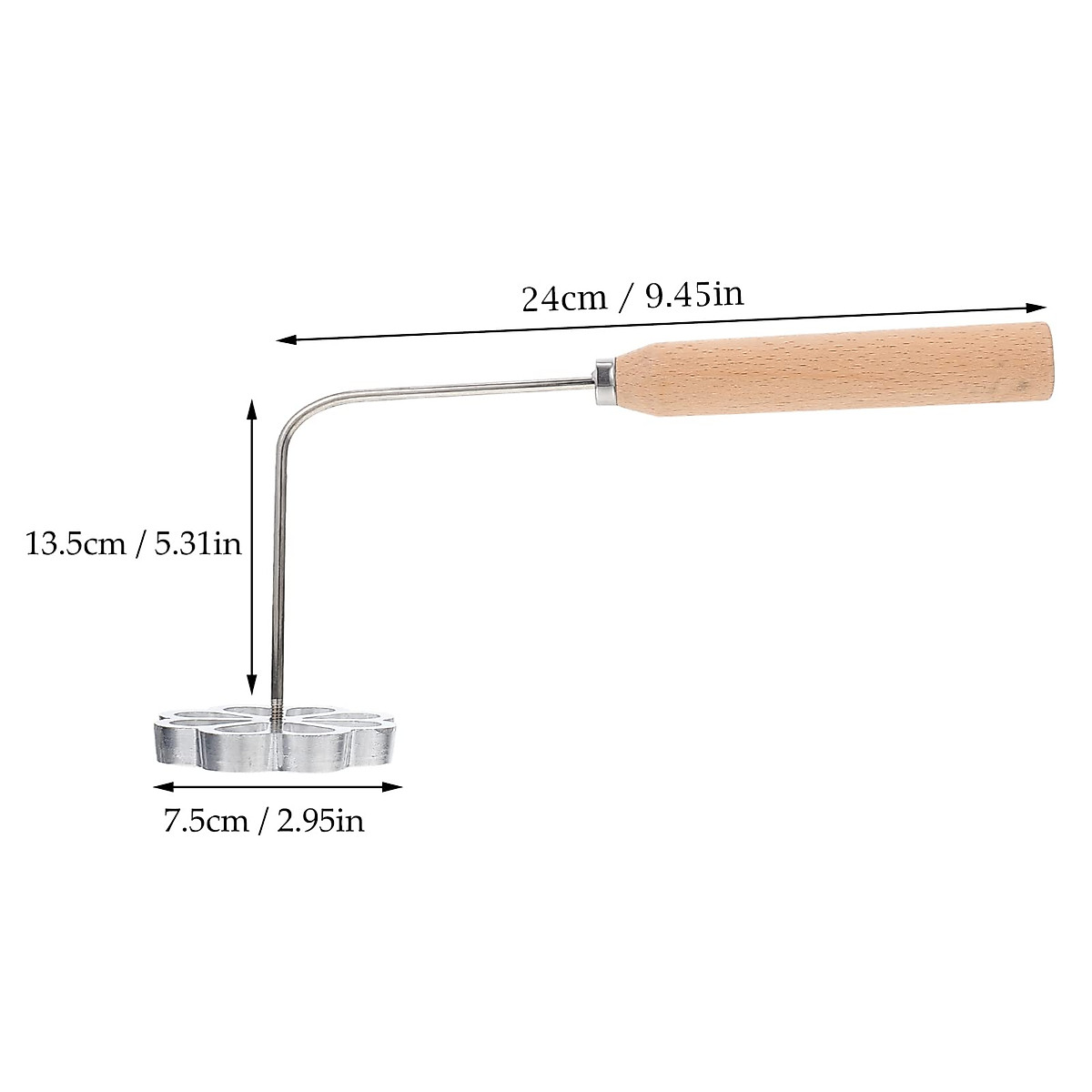 Hemoton Aluminum Waffle Mold, Rosette Timbale Mold, Wooden Handle Frying Mold for Rosette Bunuelos Cookie (Flower Pattern)
