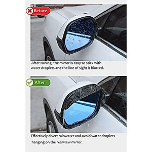 Pincuttee Mirror Rain Visor Eyebrow, Side Mirror Visor Rain Guards,Side Mirror Covers for Car Uniservial Fit 2 Pack
