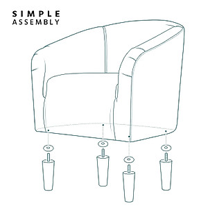 Yaheetech Velvet Accent Chair Set of 2, Barrel Chair for Living Room, Modern Club Chair with Soft Padded Seat and Sturdy Legs for Bedroom Waiting Room Office Reception Room, Navy Blue