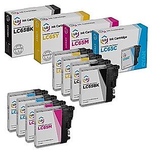 LD Compatible Ink Cartridge Replacement for Brother LC65 High Yield (2 Black, 2 Cyan, 2 Magenta, 2 Yellow, 8-Pack)