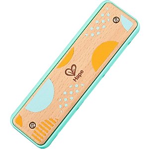 Hape Blues Harmonica | 10 Hole Wooden Musical Instrument Toy for Kids, Red