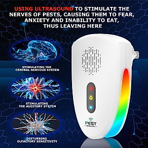 Ultrasonic Pest & Mouse Repeller, Indoor Pest Control, Ultrasonic Pest Repellent, Indoor Pest Control for Home, Kitchen, Office, Warehouse, Hotel, Three Mode Switching, 6 Packs