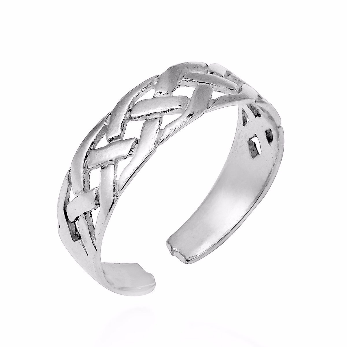 AeraVida Interwoven Celtic Knot .925 Sterling Silver Toe Ring or Pinky Ring | Celtic Knot Toe Rings for Women Sterling Silver | Silver Toe Rings for Women | Adjustable Toe Ring