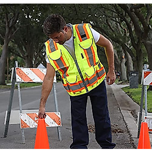 Kolossus Safety Vest for Men High Visibility Reflective Construction Tactical Vest (Yellow, X-Large)