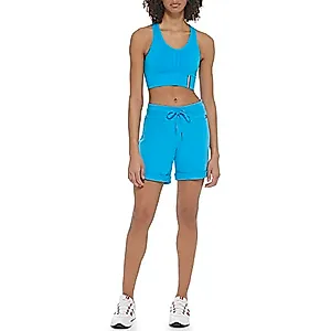 Tommy Hilfiger Women's Drawcord Waist Cuffed Comfortable French Terry Short, Atlantic Blue