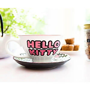 Silver Buffalo Sanrio Hello Kitty Ceramic Teacup and Saucer Set