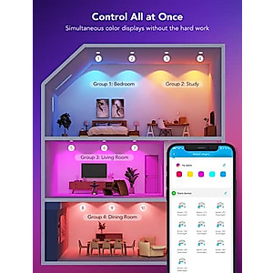 Govee Smart Recessed Lighting 6 Inch, Wi-Fi Bluetooth Direct Connect RGBWW LED Downlight, 65 Scene Mode, Work with Alexa & Google Assistant, LED Recessed Lighting with Junction Box, 1100 Lumen, 2 Pack