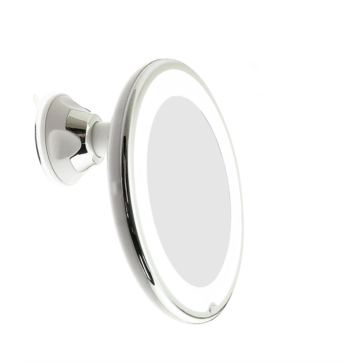 JiBen LED Lighted 10X Magnifying Makeup Mirror with Power Locking Suction Cup, Bright Diffused Light and 360 Degree Rotating Adjustable Arm, Portable Cordless Home and Travel Bathroom Vanity Mirror