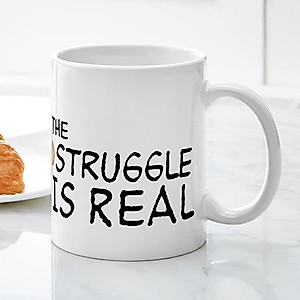 CafePress Peanuts Emoji Struggle Is Real Ceramic Coffee Mug, Tea Cup 11 oz