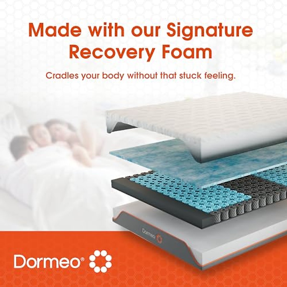 Dormeo Recovery 10" Twin XL Mattress with Signature Recovery Foam™ and Pressure Relieving OctaspringⓇ Technology, Medium Firm - 80” L x 38” W x 10” H