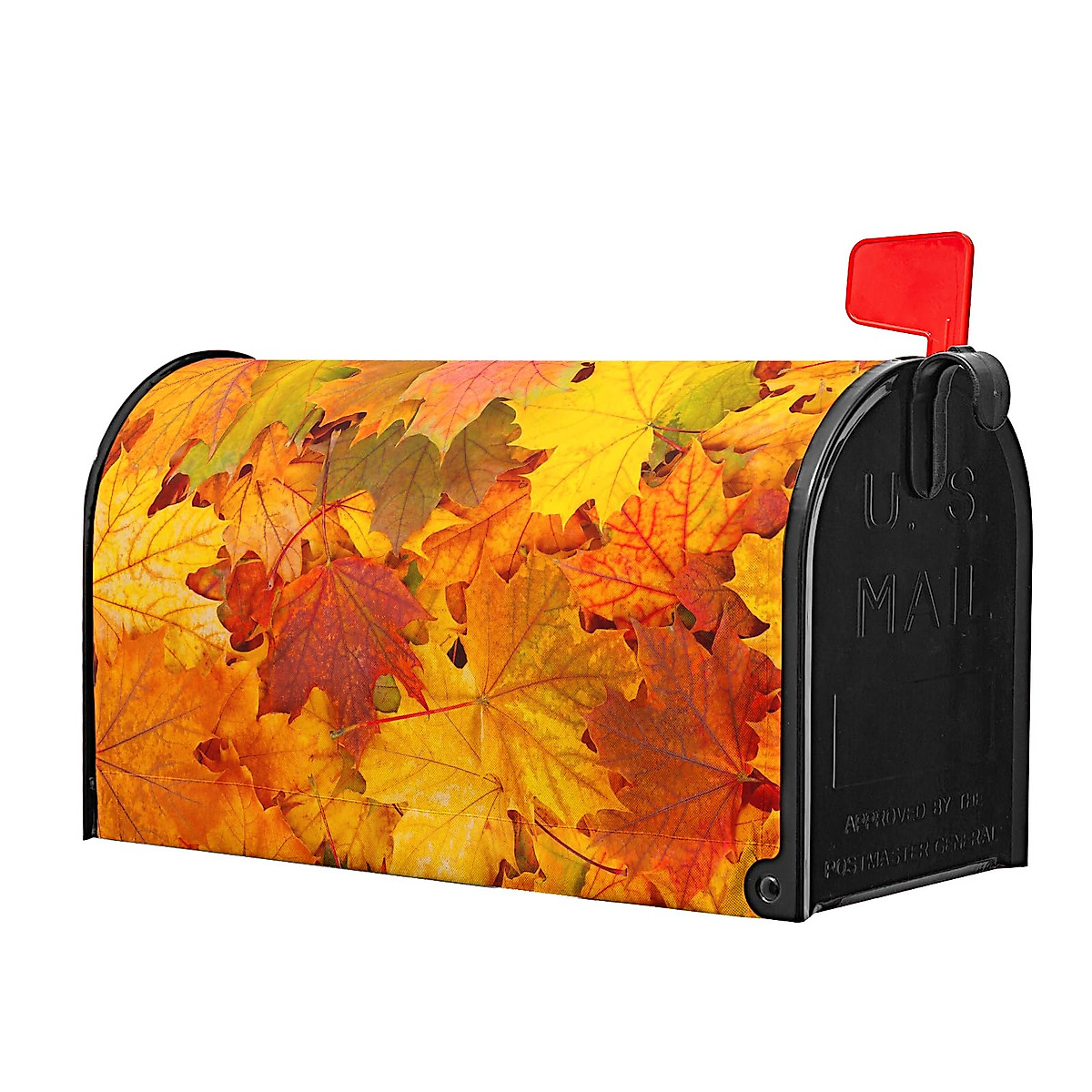 Granbey Fall Maple Leaves Mailbox Cover Magnetic Custom Autumn Decor Colorful Painting Wraps Post Letter Box Decorative for Outside Garden Yard Home Standard Mailbox 18x21 in