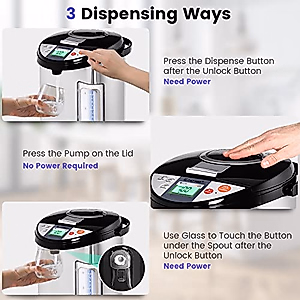 COSTWAY Instant Electric Hot Water Boiler and Warmer, 5-Liter LCD Water Pot with 5 Stage Temperature Settings, Safety Lock to Prevent Spillage, Stainless Steel Hot Water Dispenser