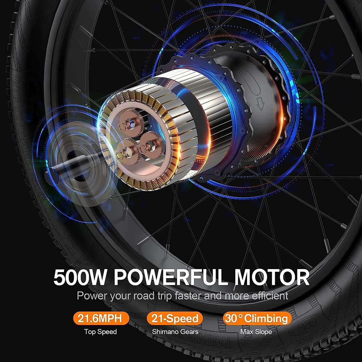 TotGuard Electric Bike, 26" x4.0 Fat Tire Electric Bike with 975W Peak Motor, 48V 10.4Ah Removable Battery, Foldable Ebike, 21.6MPH Electric Mountain Bike, Dual Shock Absorbers, 21 Speed