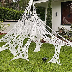 DAZONGE 450 sqft Spider Webs Halloween Decorations, Stretchy Beef Netting, Spooky Spider Web Decorations for Halloween Party, Haunted House
