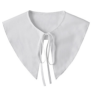SUZALA Fake Collar Little Shawl Top Detachable Blouse False Collar for Women Girls (PointedCollar-White)
