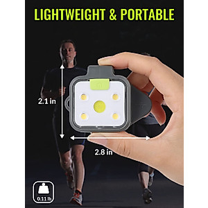 unibrite Running Light,2Pack LED Safety Light for Runners, 4 Light Modes Clip On Running Lights with Rechargeable Battery for Running, Hiking, Jogging, Outdoor Adventure
