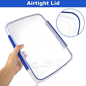 MUXHEL 2 Pcs Large Food Storage Containers with Airtight Lid, 5.5L Reusable Meal Prep Container, Food-Grade Plastic Bread Box for Homemade Bread, Cookies, Food