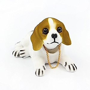 ATMOMO Shaking Head Lucky Dog Bobbing Heads Car Dash Puppy for Car Vehicle Decoration, Beagle (16x9x11cm)
