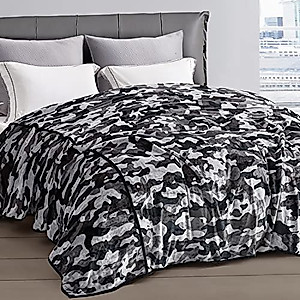 ielevations 120×120 Inches Blanket 10' x 10' Extra Large Throw Blanket Big Blanket Soft Light Smooth Camo Flannel Fleece Blanket for Family and Friends (Camo)…